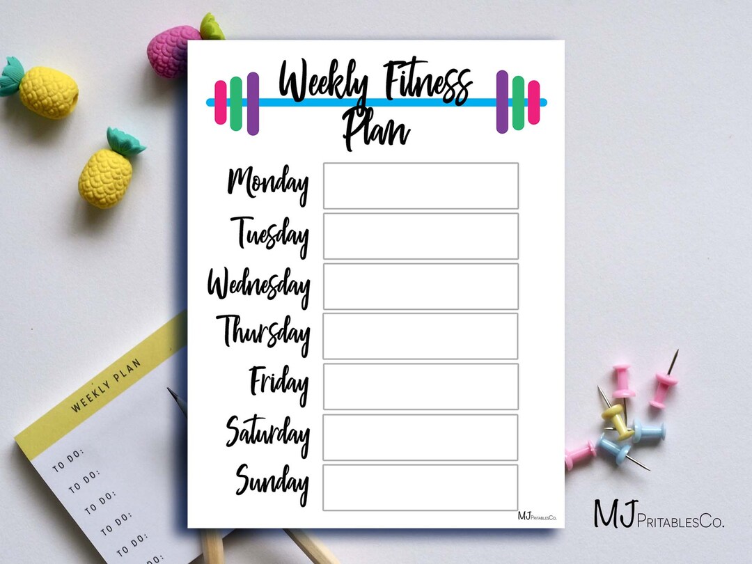 Weekly Fitness Planner Printable Instant Download - Etsy