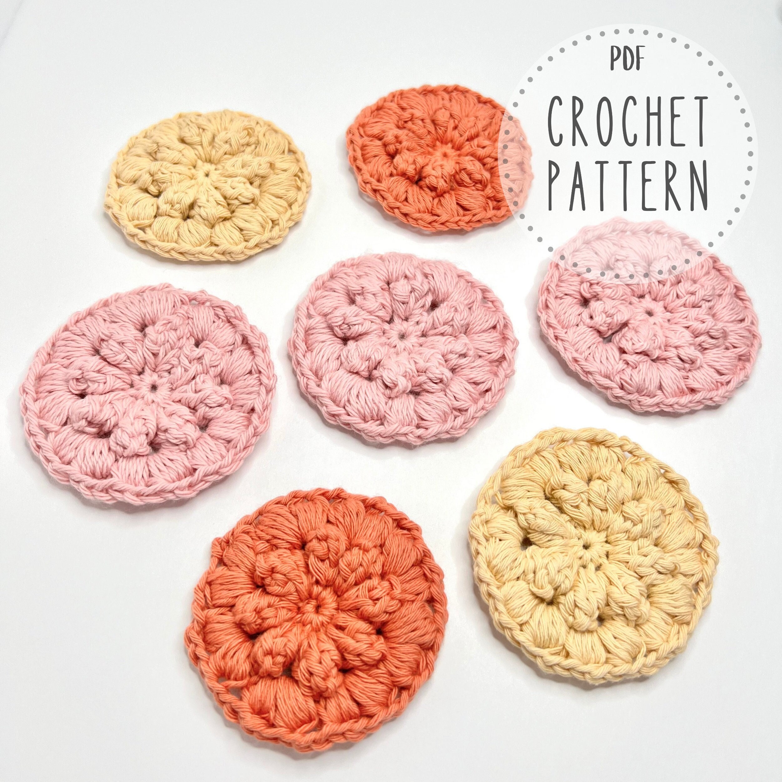 PDF Pattern - Crochet Face Scrubbies, Digital Download, Reusable ...