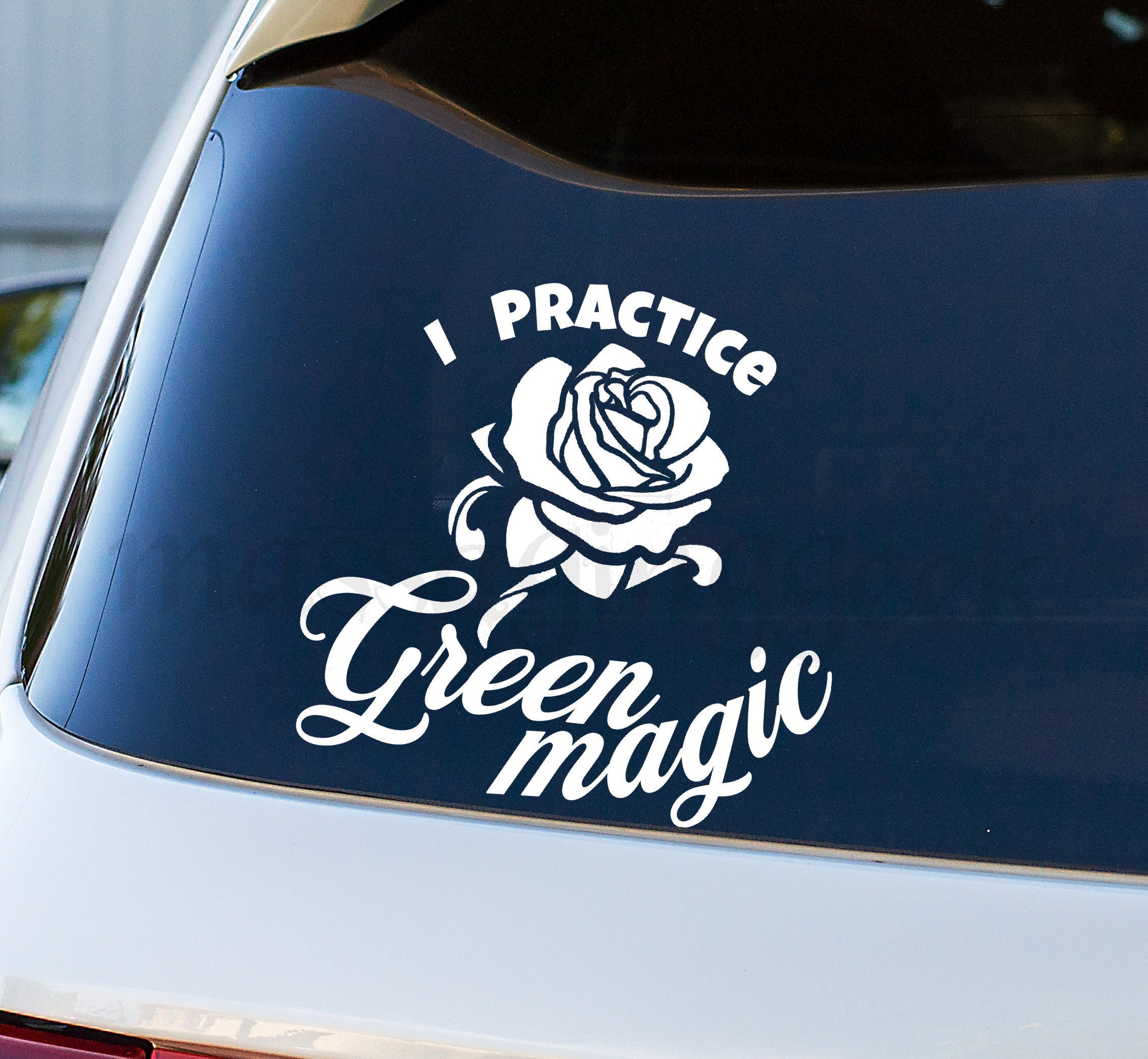 Green Magic Car Decal, Pretty Car Decal, Beautiful Flower Car Decal ...