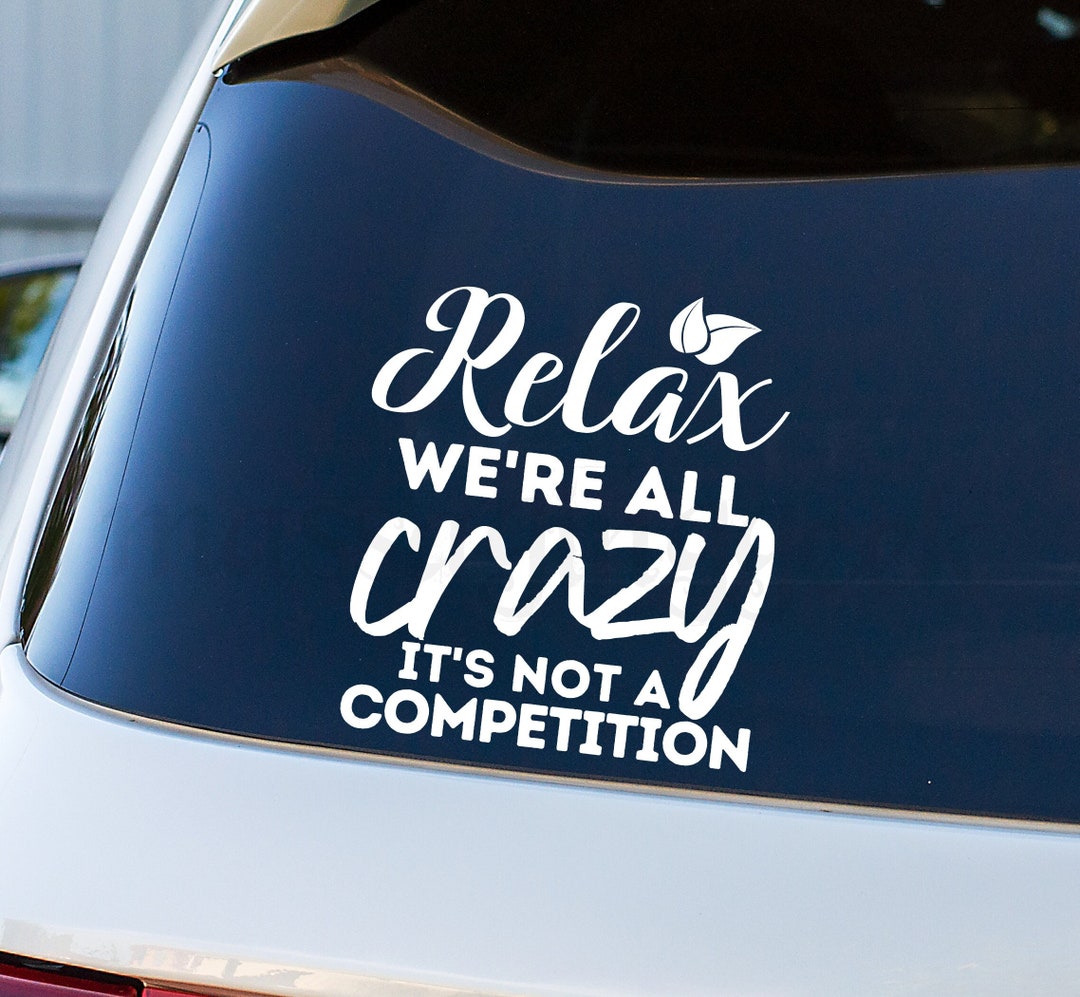 Relax We're All Crazy Car Decal: Sarcastic Vinyl Sticker - Etsy