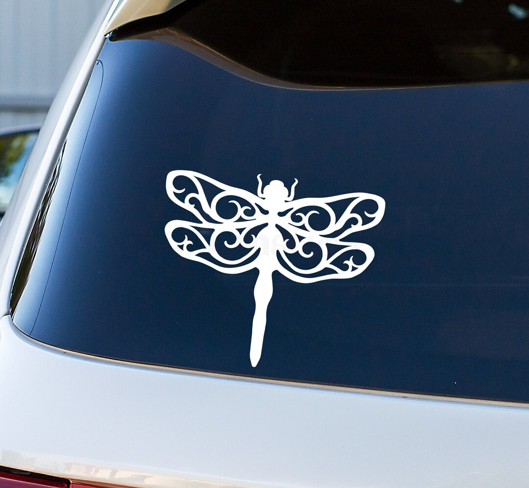 Ornate Dragonfly Car Decal, Pretty Car Decal, Bug Car Decal, Dragonfly ...