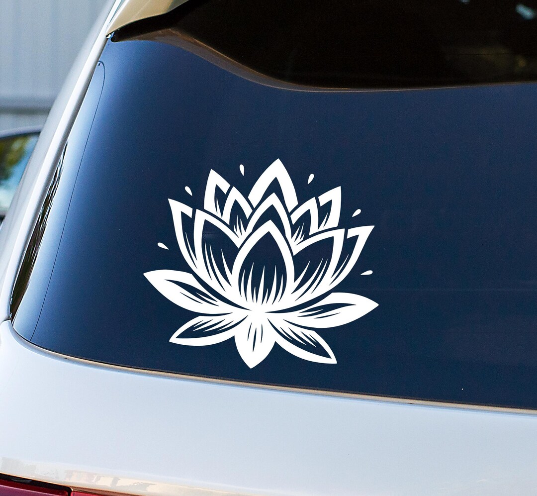 Lotus Car Decal: Tropical Flower Vinyl Sticker - Etsy