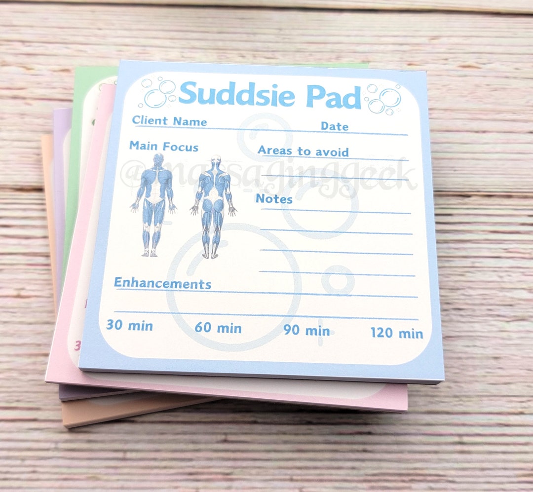 5 Pack Suddsies Quick Soaps Massage Therapist Notepad, Quick Soap Notes ...