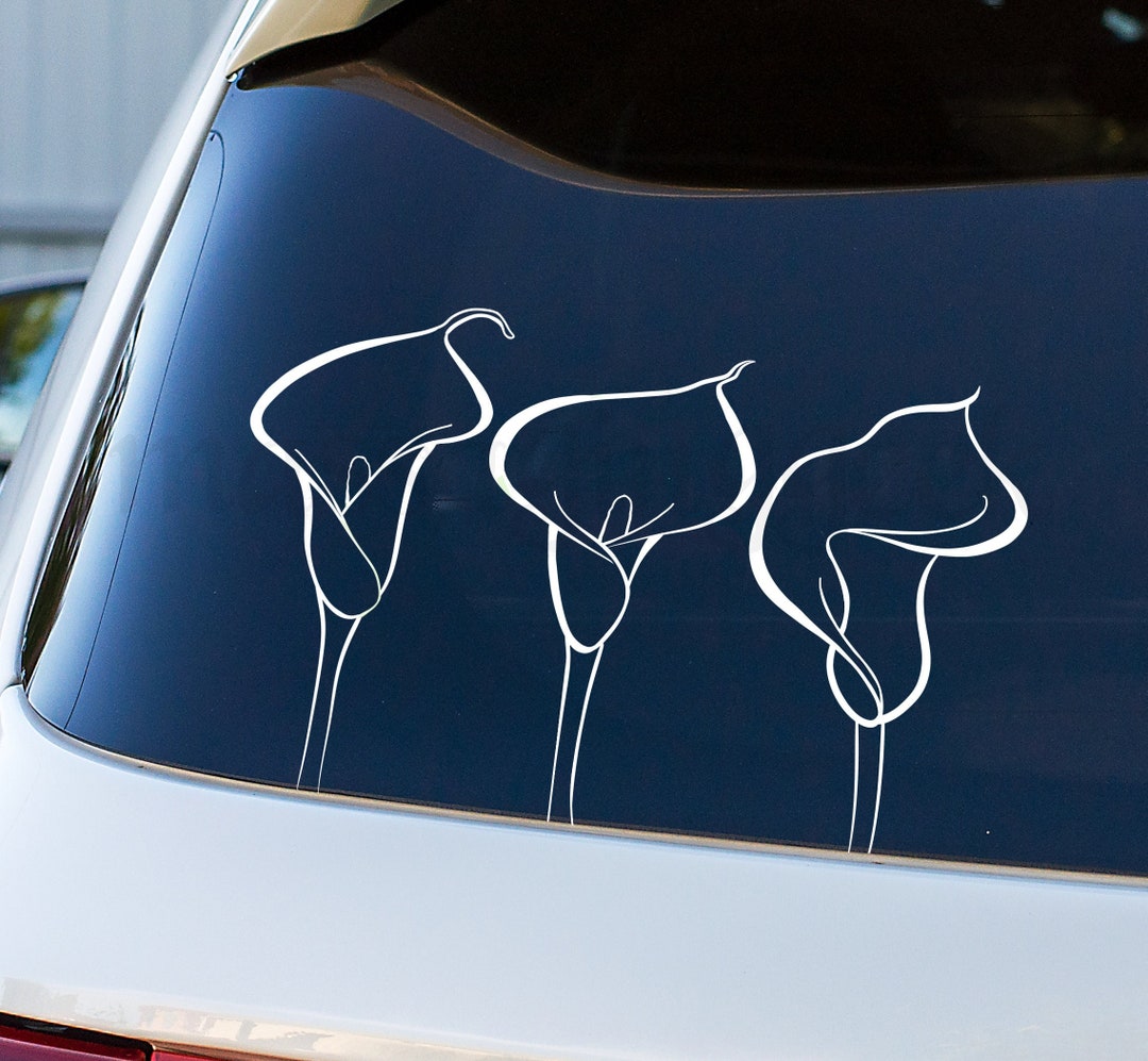 Calla Lily Car Decal Bundle, Pretty Car Decal, Beautiful Flower Car ...