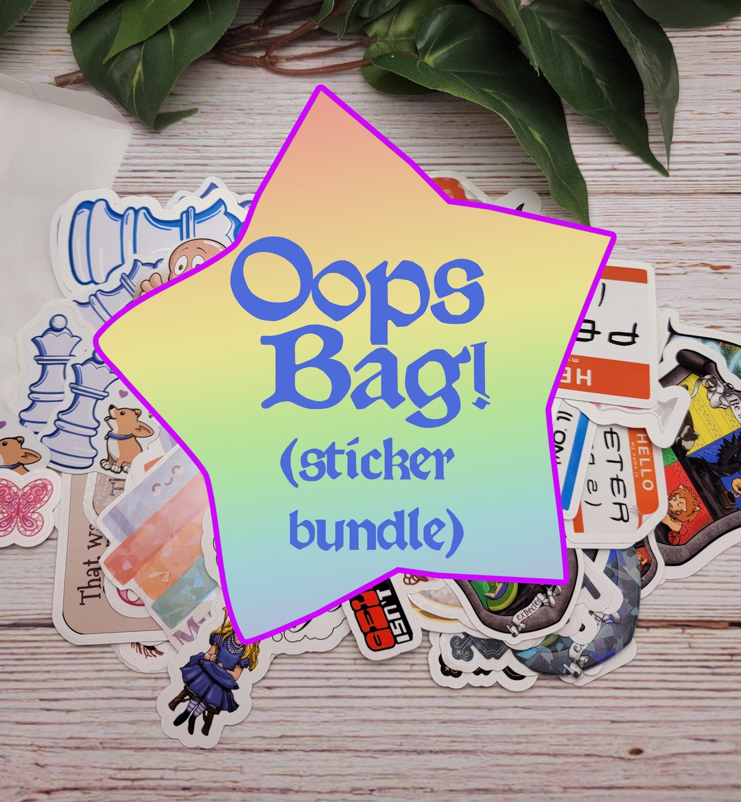 Oops Mystery Bag, 15 Sticker Bundle, Laptop Decal, Geeky Sticker, Hydro ...