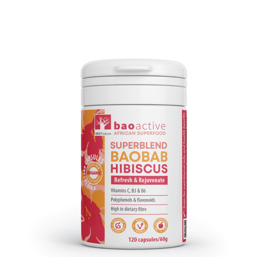100% Baobab and Hibiscus Powder Superblend 120 Capsules Imported ...