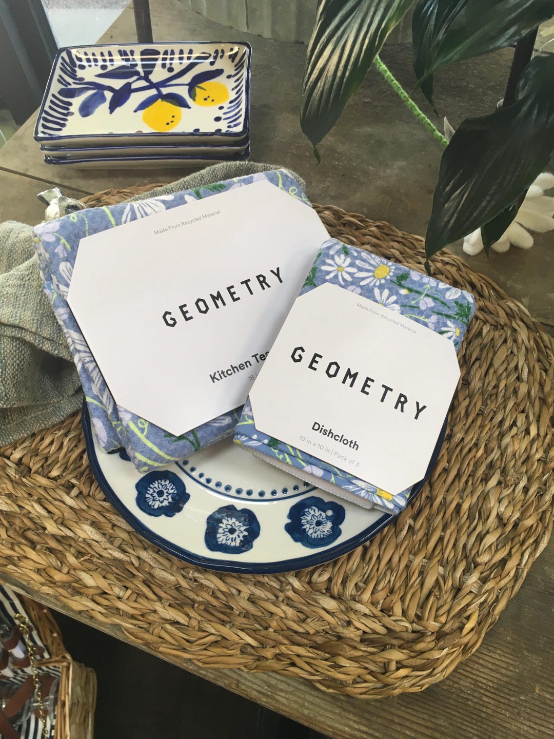 Geometry Towel & Dishcloth Set ~ April - Etsy
