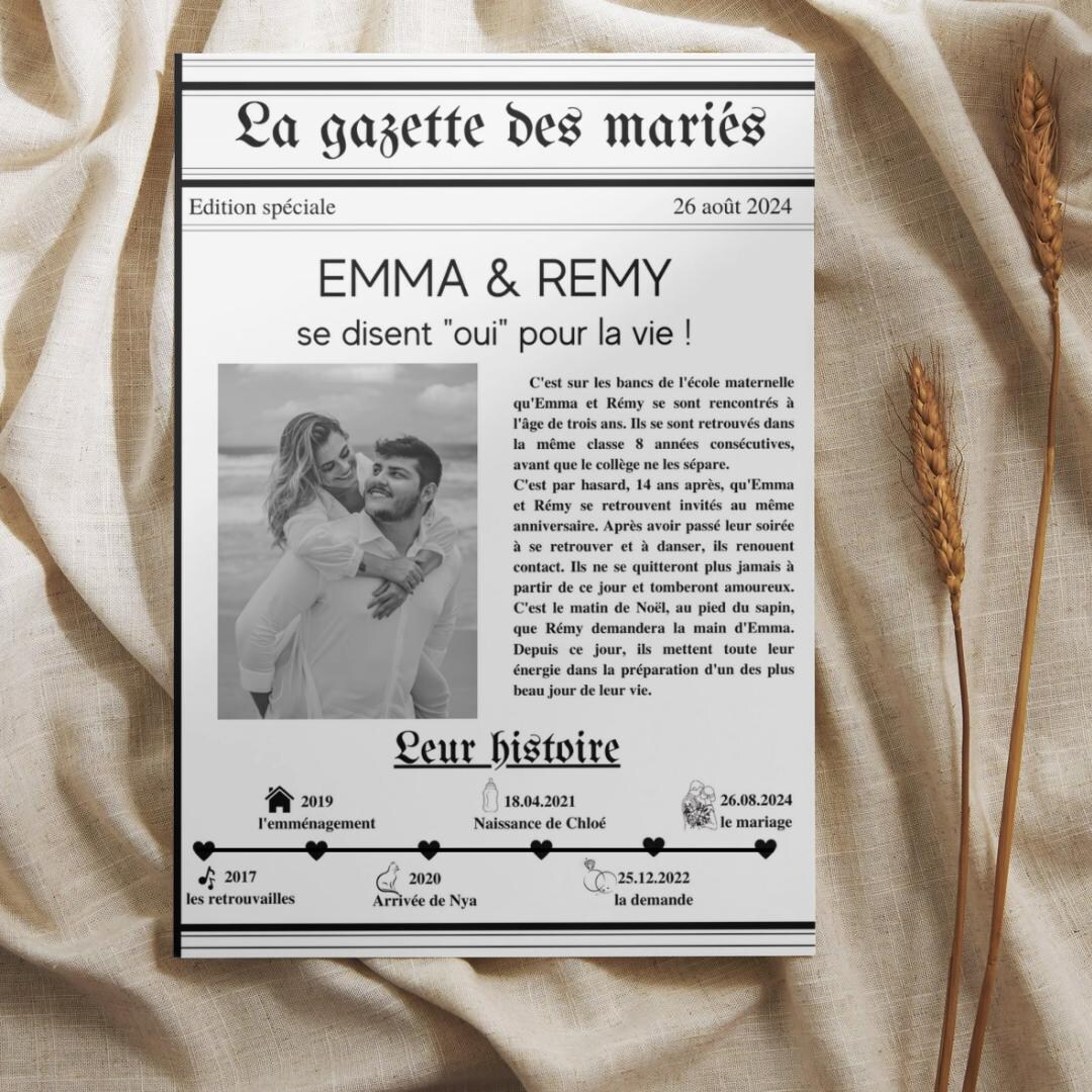 Customizable Wedding Gazette Template - Personalized Wedding Journal ...