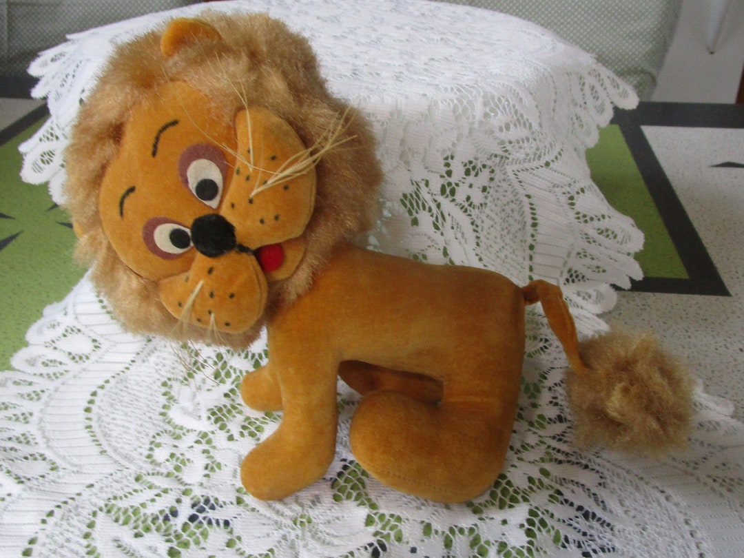 Stuffed Lion, Vintage Lion, Stuffed Animals, Vintage Plushie, Jungle ...
