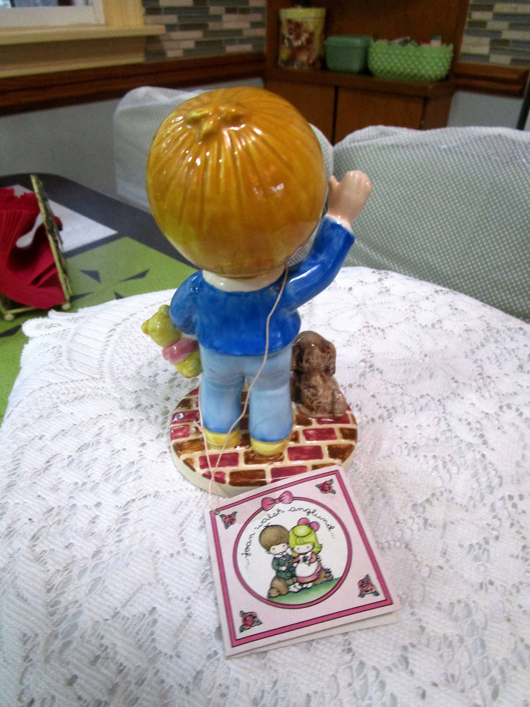 1981 Joan Walsh Anglund Teddy Bear Boy Dog Figurine - Etsy