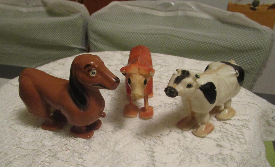 3, Ramp Walkers, Vintage Toys, Cows, Dachshund, Plastic Toys, Hong Kong ...