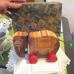 1993, Fisher Price, Pull Toy, Jingle Elephant, Vintage Toy, Elephant ...