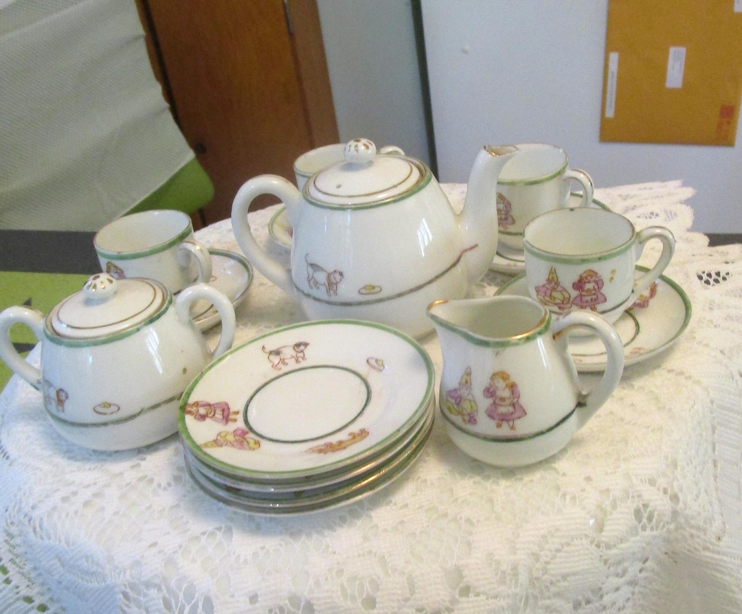 Antique, Childs Tea Set, Nippon Tea Set, Rising Sun Mark, Doll Dishes ...