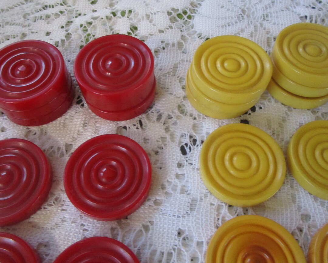 1920s, Bakelite Checkers, Butterscotch Bakelite, Cherry Bakelite, Board ...