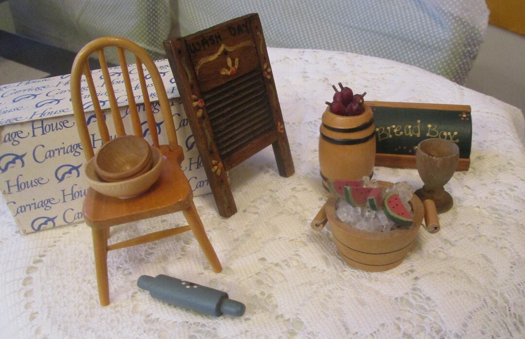 9pc, Wooden Miniatures, Miniature Chair, Dollhouse Miniatures, Rustic ...