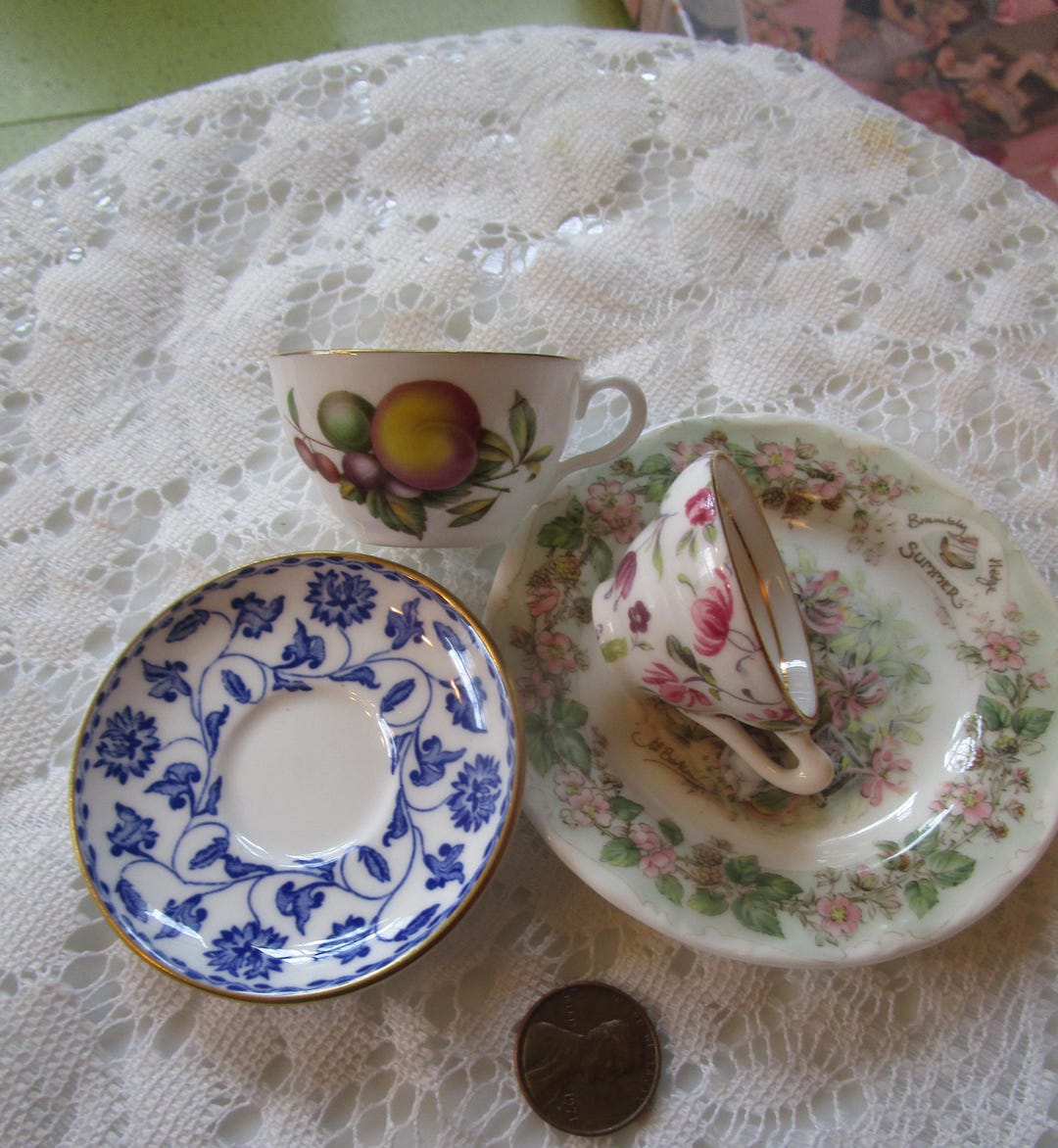 4pc, Miniature Dishes, Spode Teacup, Bone China, Brambley Hedge, Royal ...