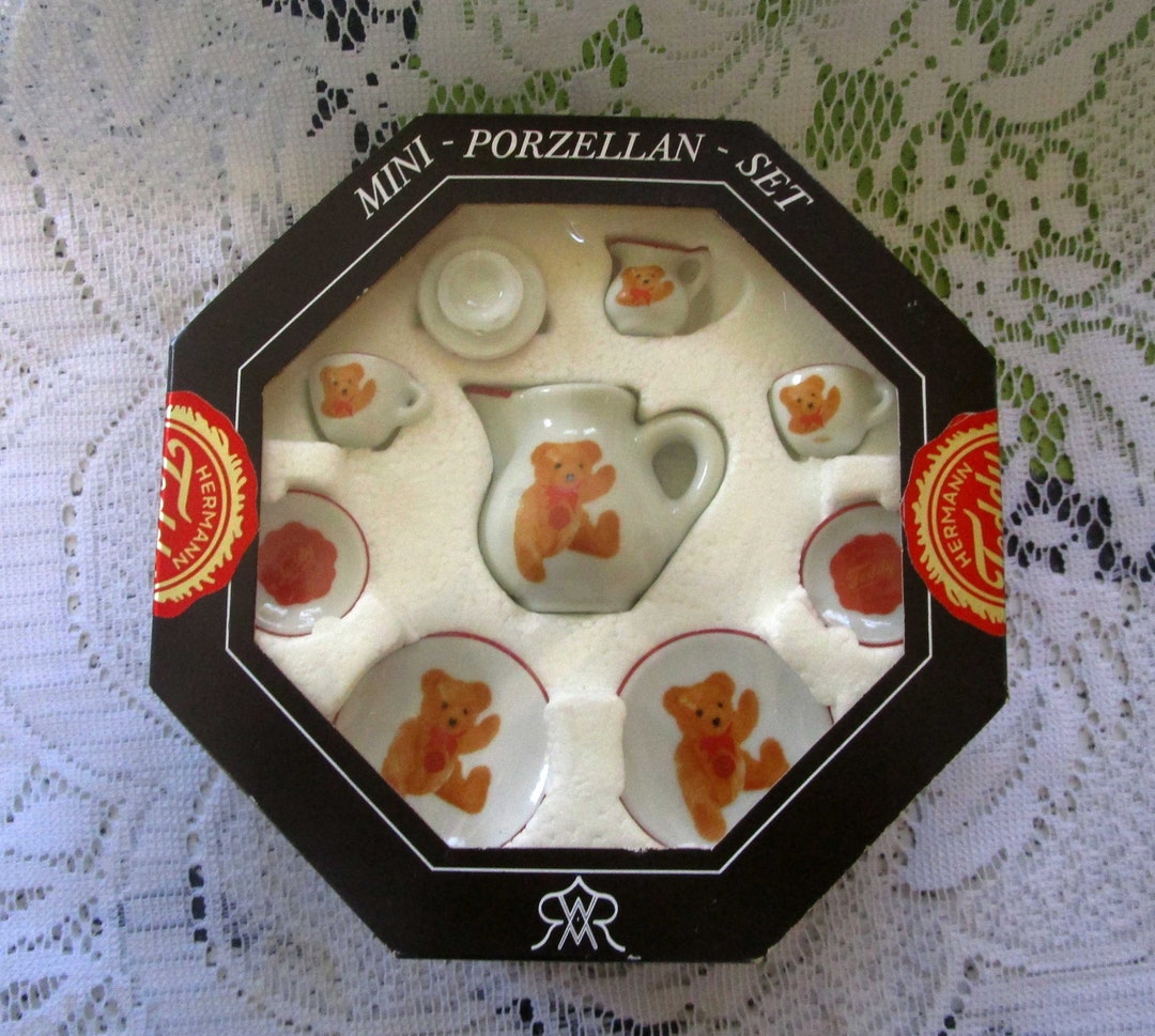 Miniature Tea Set, Hermann Teddy Bears, Reutter, Teddy Bear Tea Set ...