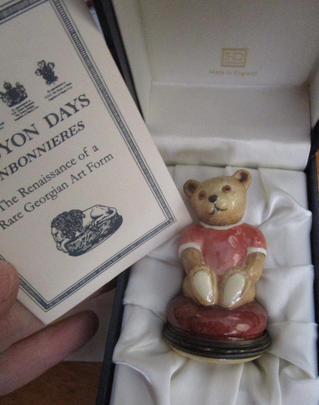 Halcyon Box, Trinket Box, Teddy Bear, Pill Box, Miniature Box, Bear ...
