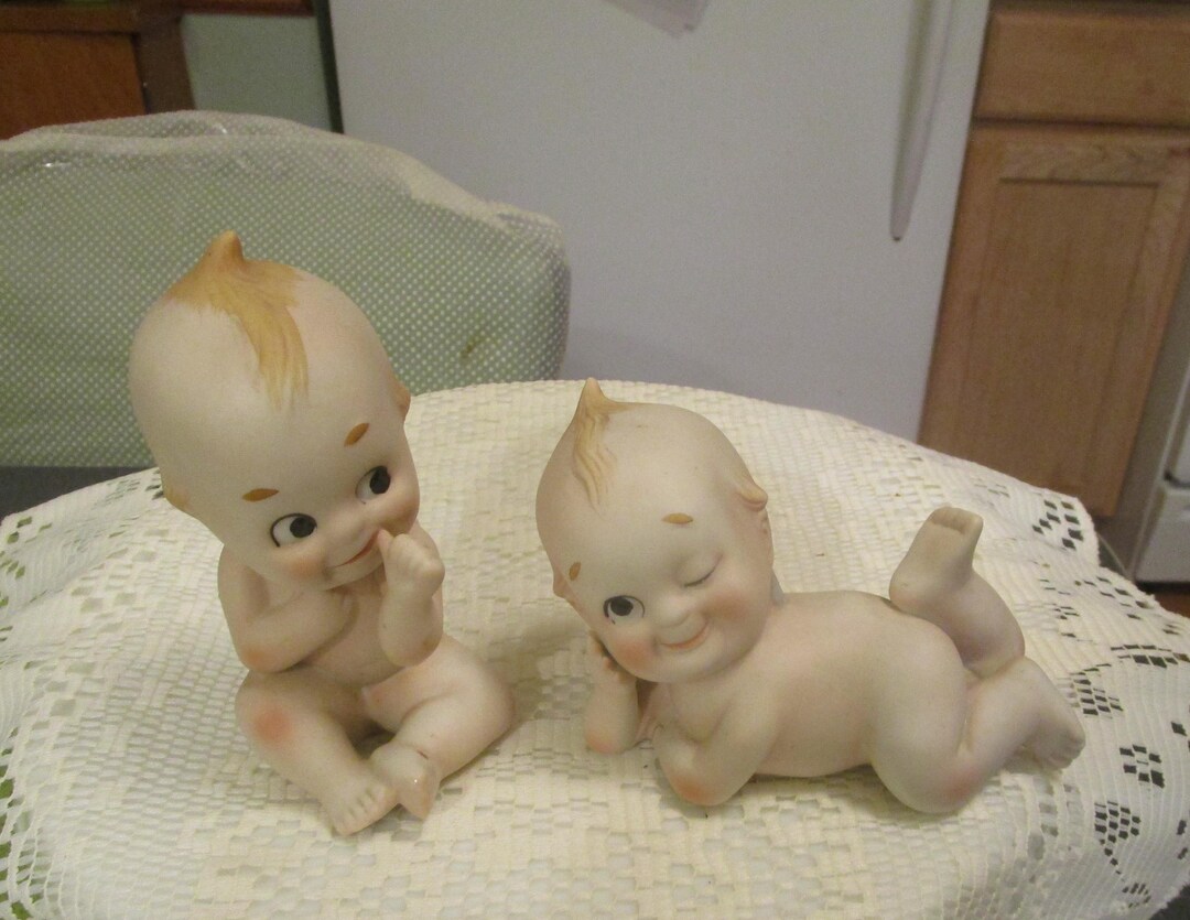 2, Kewpie Figurines, Kewpie Doll, Bisque Doll, Vintage Doll, Bisque ...