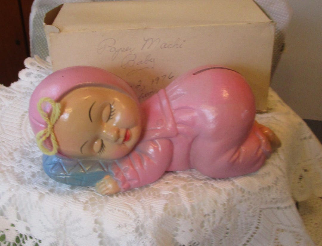 Vintage Bank, Baby Bank, Baby Girl, Coin Bank, Baby Gift, Baby Shower ...