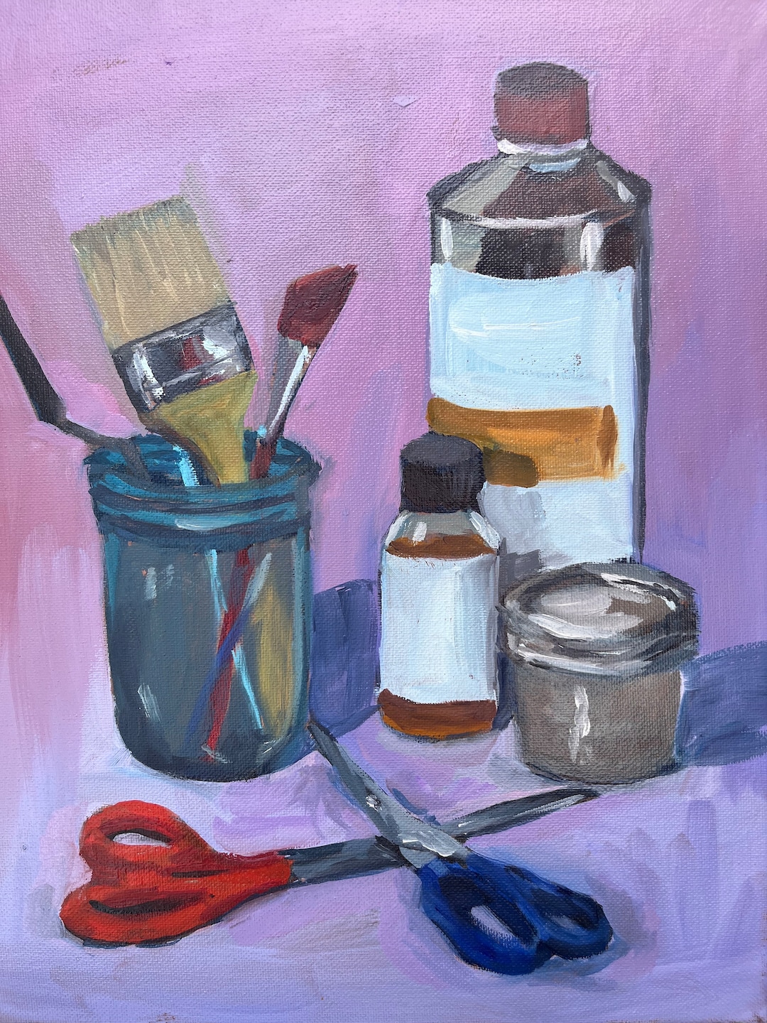 Art Supplies Still Life in Oil Alla Prima - Etsy