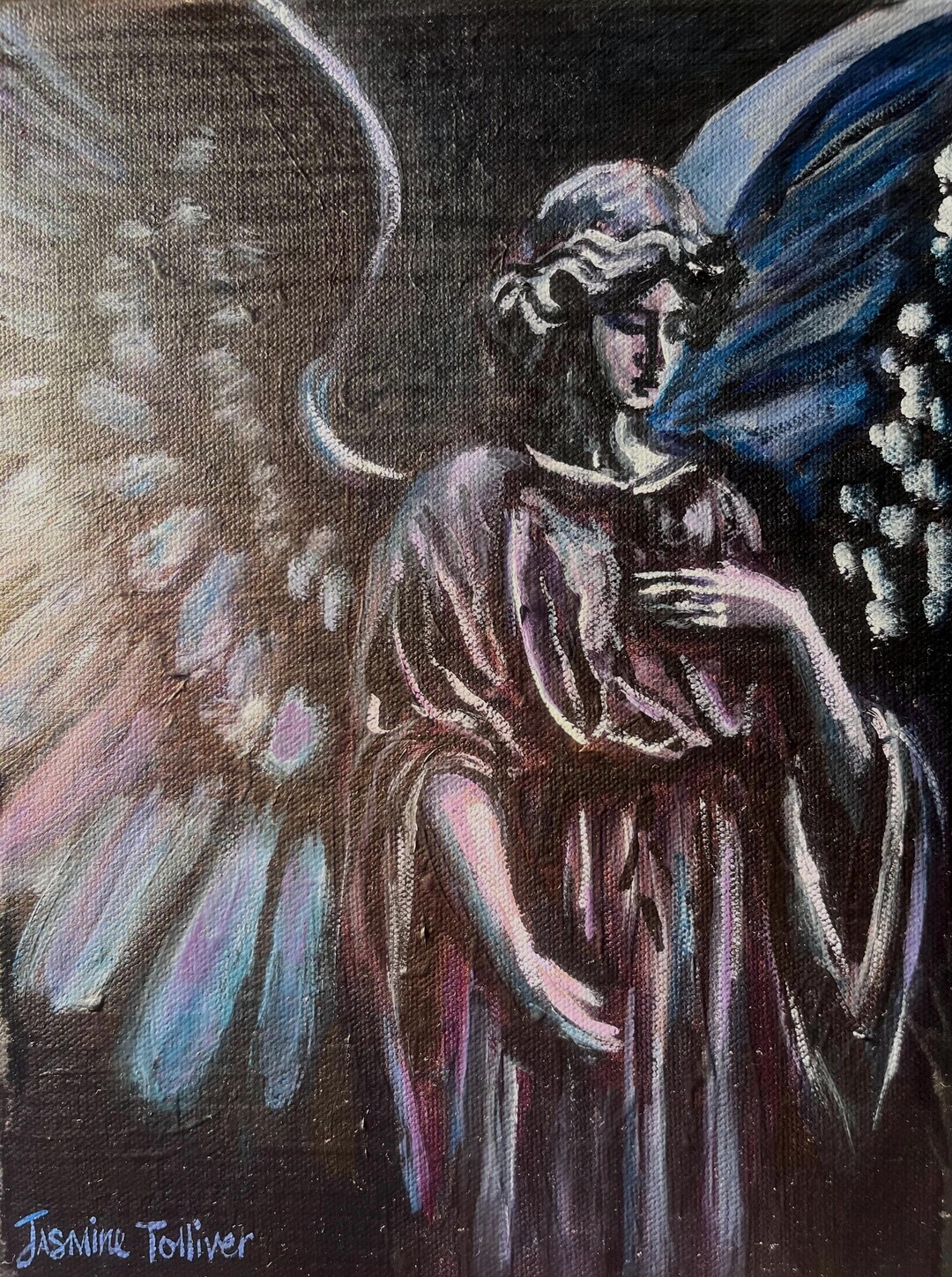 Angel Original Oil Painting 9” X 12” - Etsy