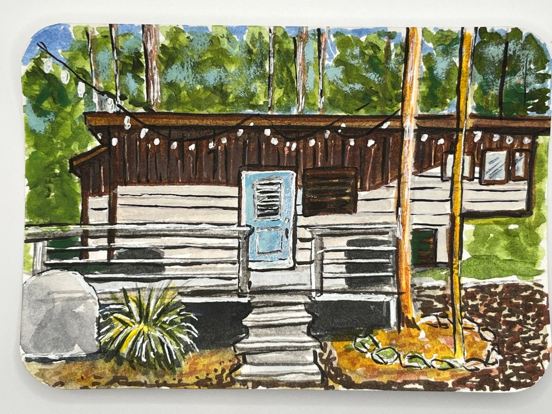 Tiny House Drawing on Post Card - Etsy