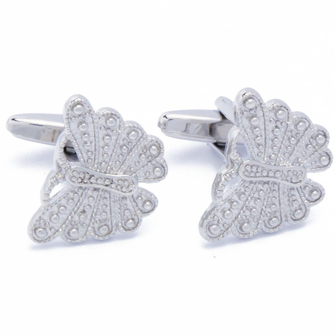 Cufflinks Butterfly With Drawing Silver - Etsy