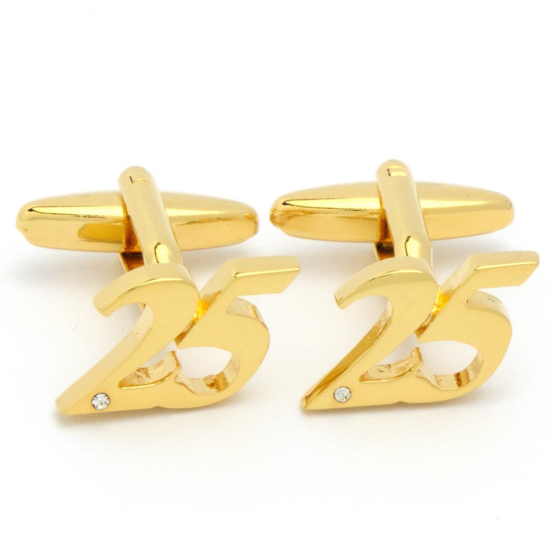 Cufflinks Number Twenty-five 25 Golden - Etsy