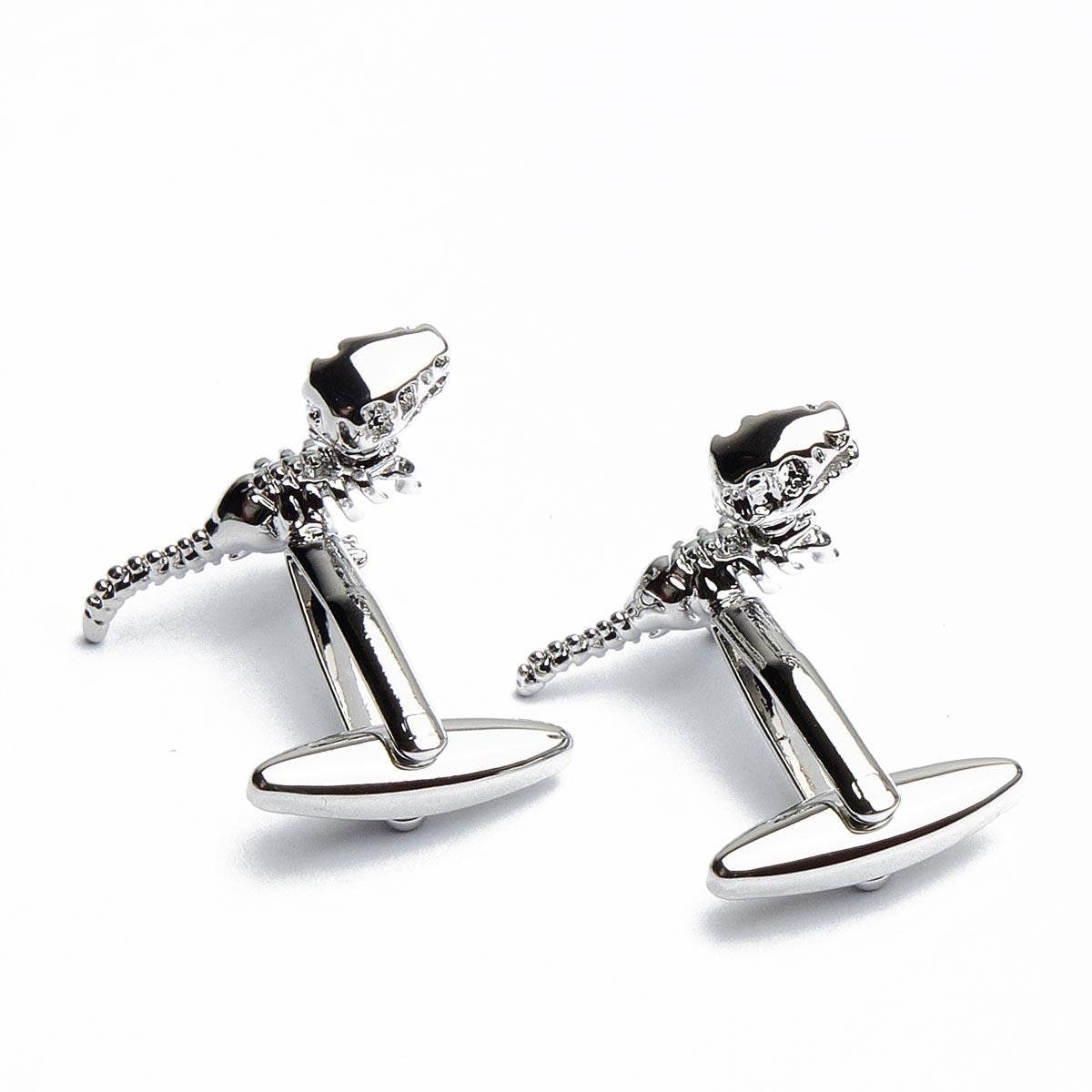 Cufflinks T-rex Dinosaur Silver - Etsy