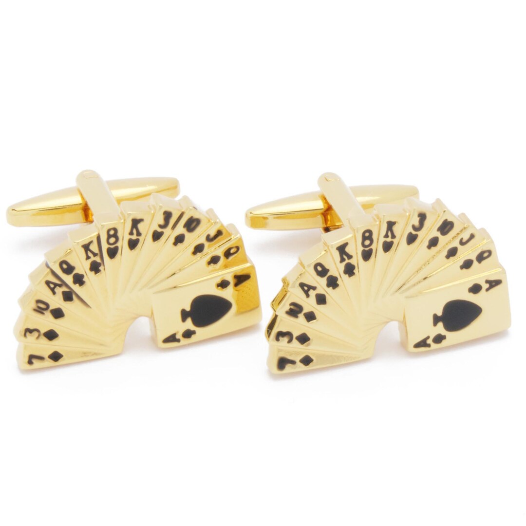 Cufflinks Cards Card Game Gold - Etsy