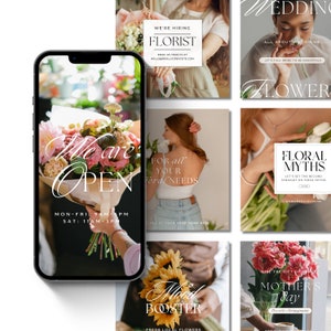 Florist Business, Flower Shop Social Media Bundle Instagram Posts and ...
