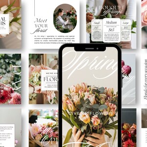 Florist Business, Flower Shop Social Media Bundle Instagram Posts and ...