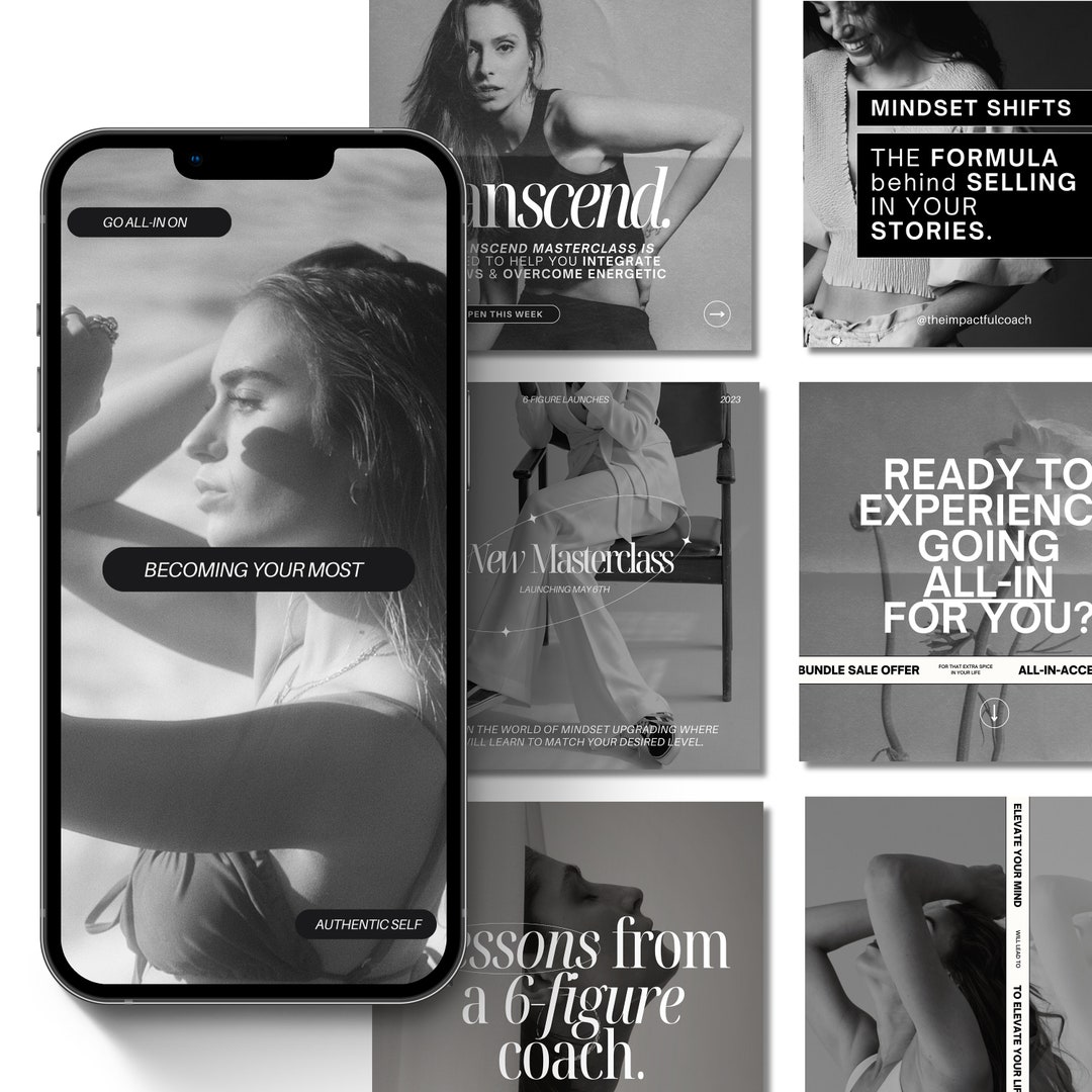 30 Mindset Coach Instagram Posts and Stories Luxury Editable - Etsy