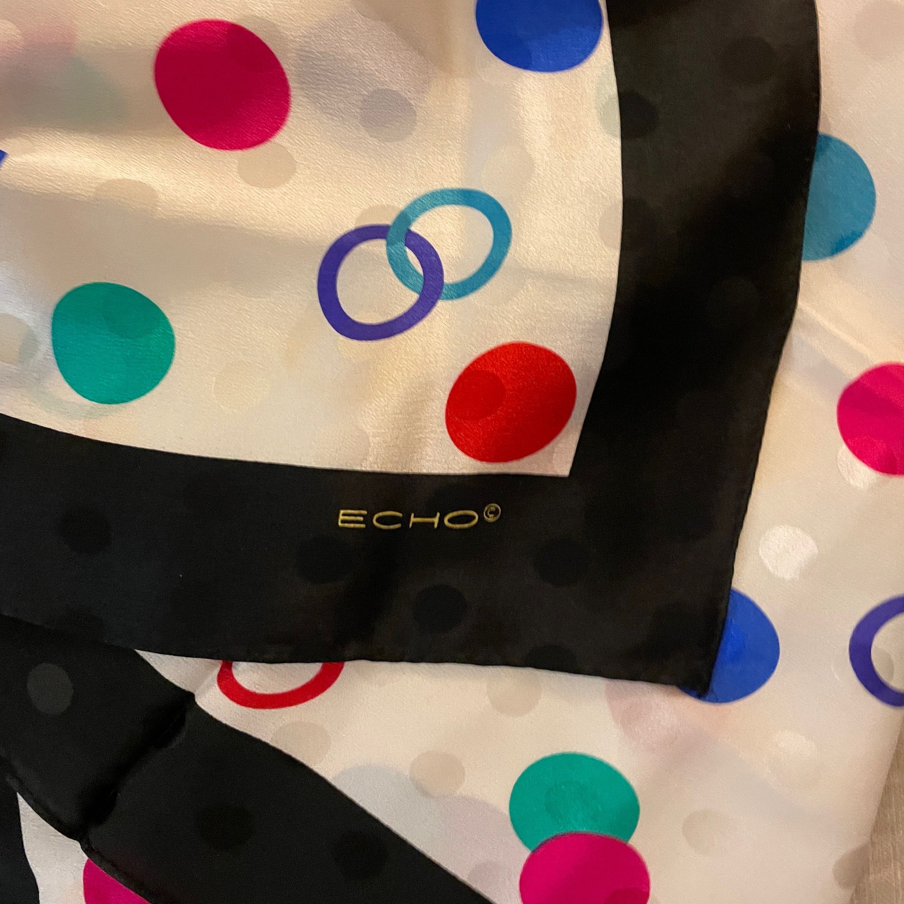 Echo Primary Colors Silk Scarf, New 80s - Etsy
