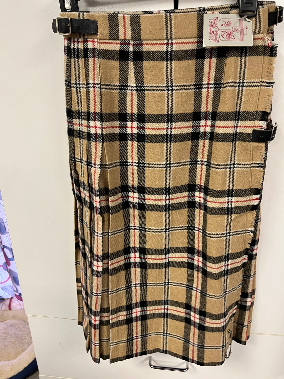 NWT Dalgliesh Tan Plaid Scottish Kilt & Scarf, Adjustable Size 2-4 - Etsy