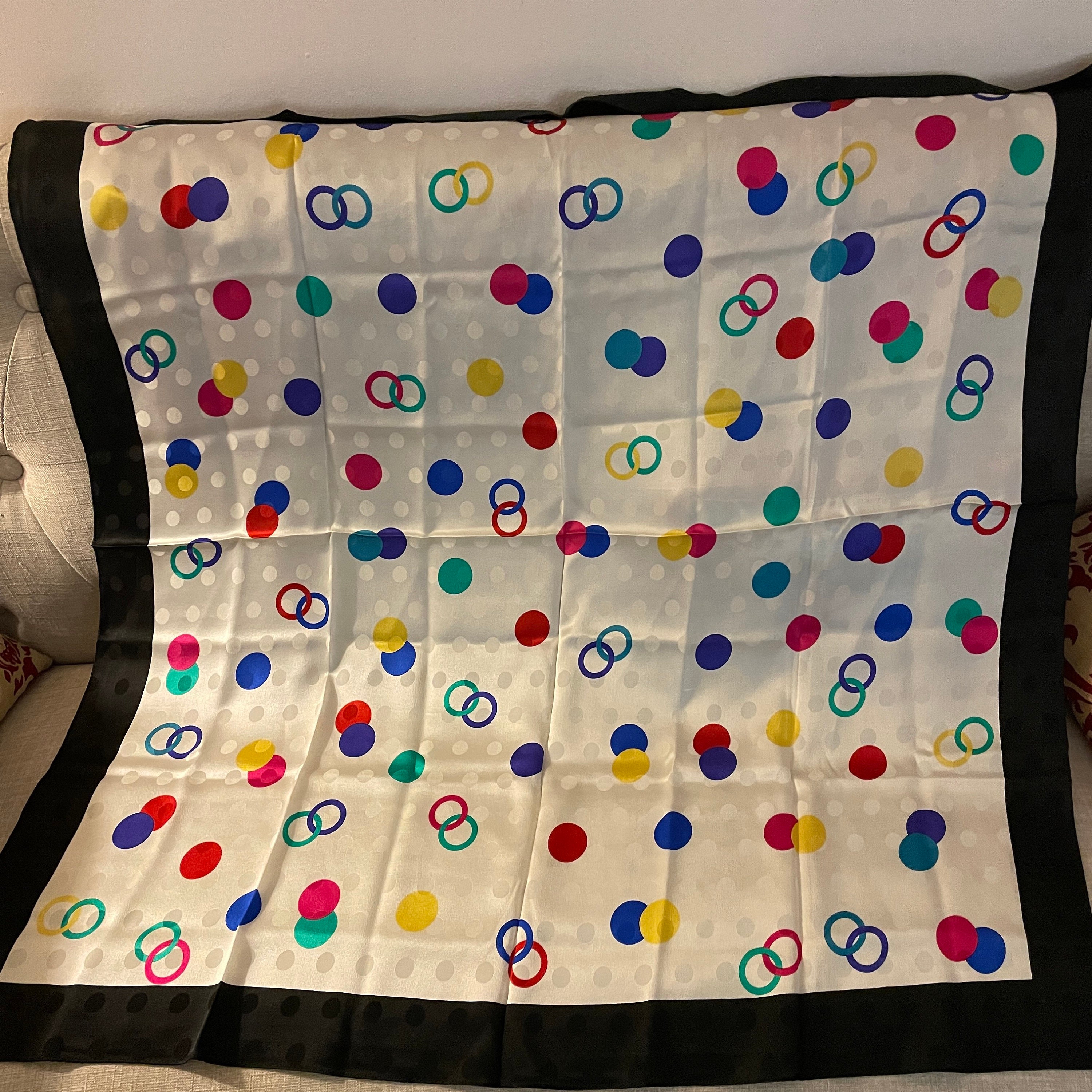 Echo Primary Colors Silk Scarf, New 80s - Etsy