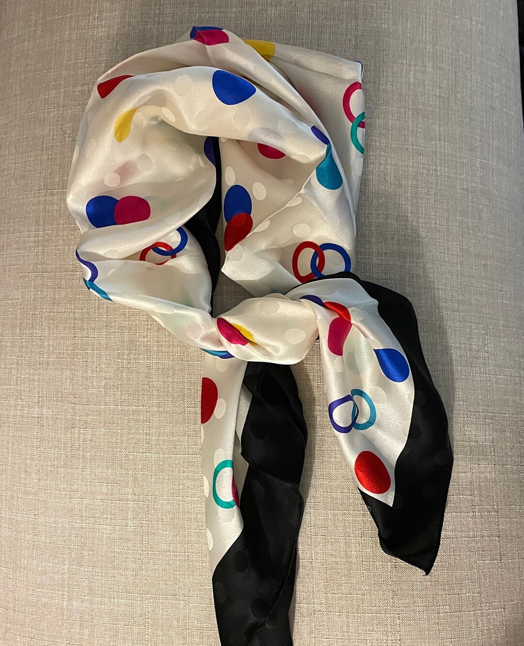 Echo Primary Colors Silk Scarf, New 80s - Etsy
