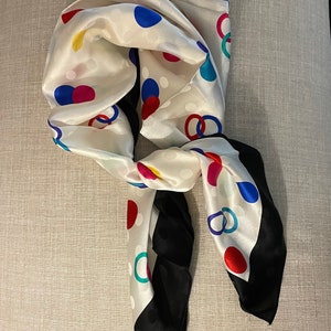 Echo Primary Colors Silk Scarf, New 80s - Etsy