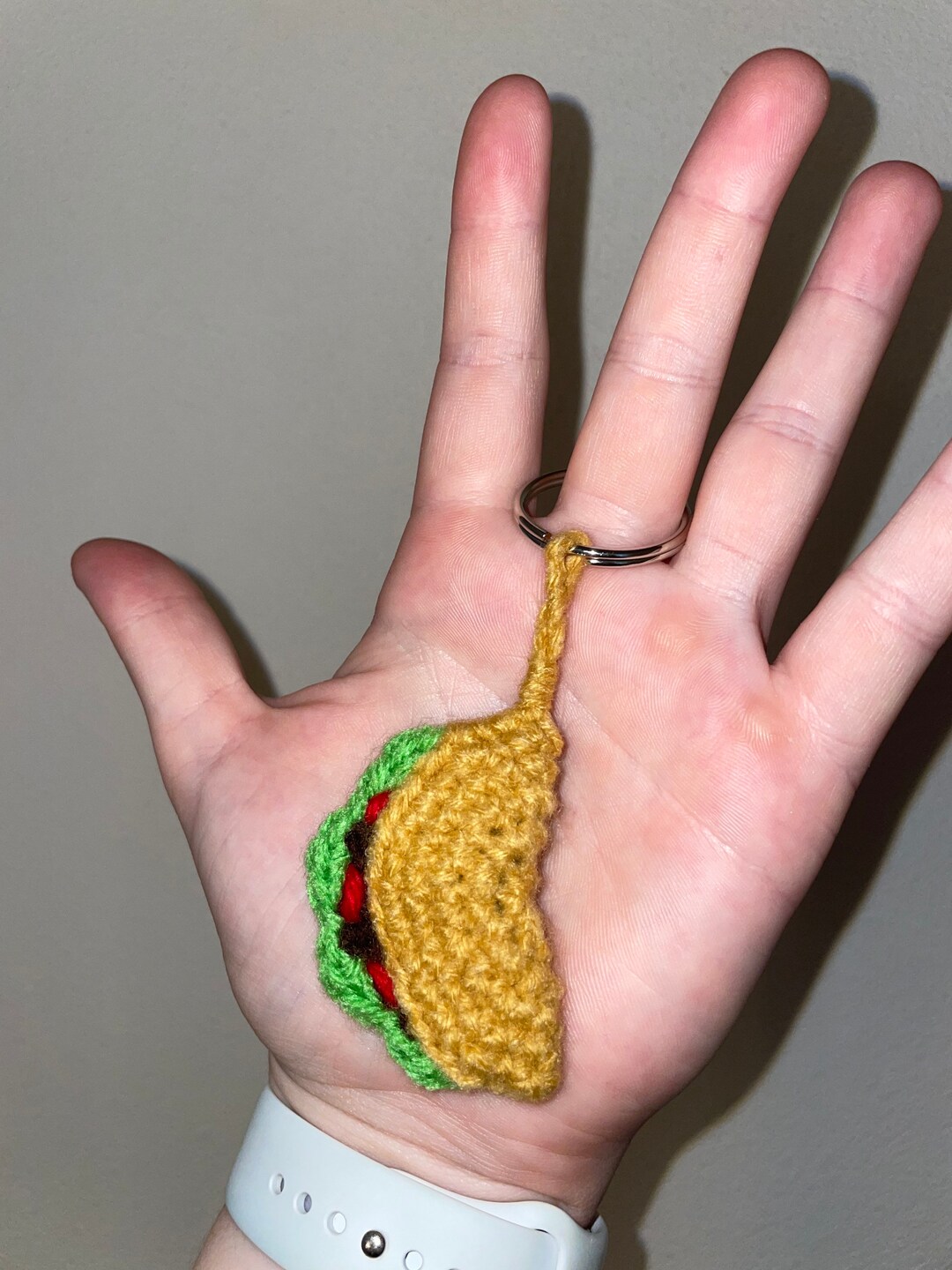 Taco Crochet Keychain - Etsy