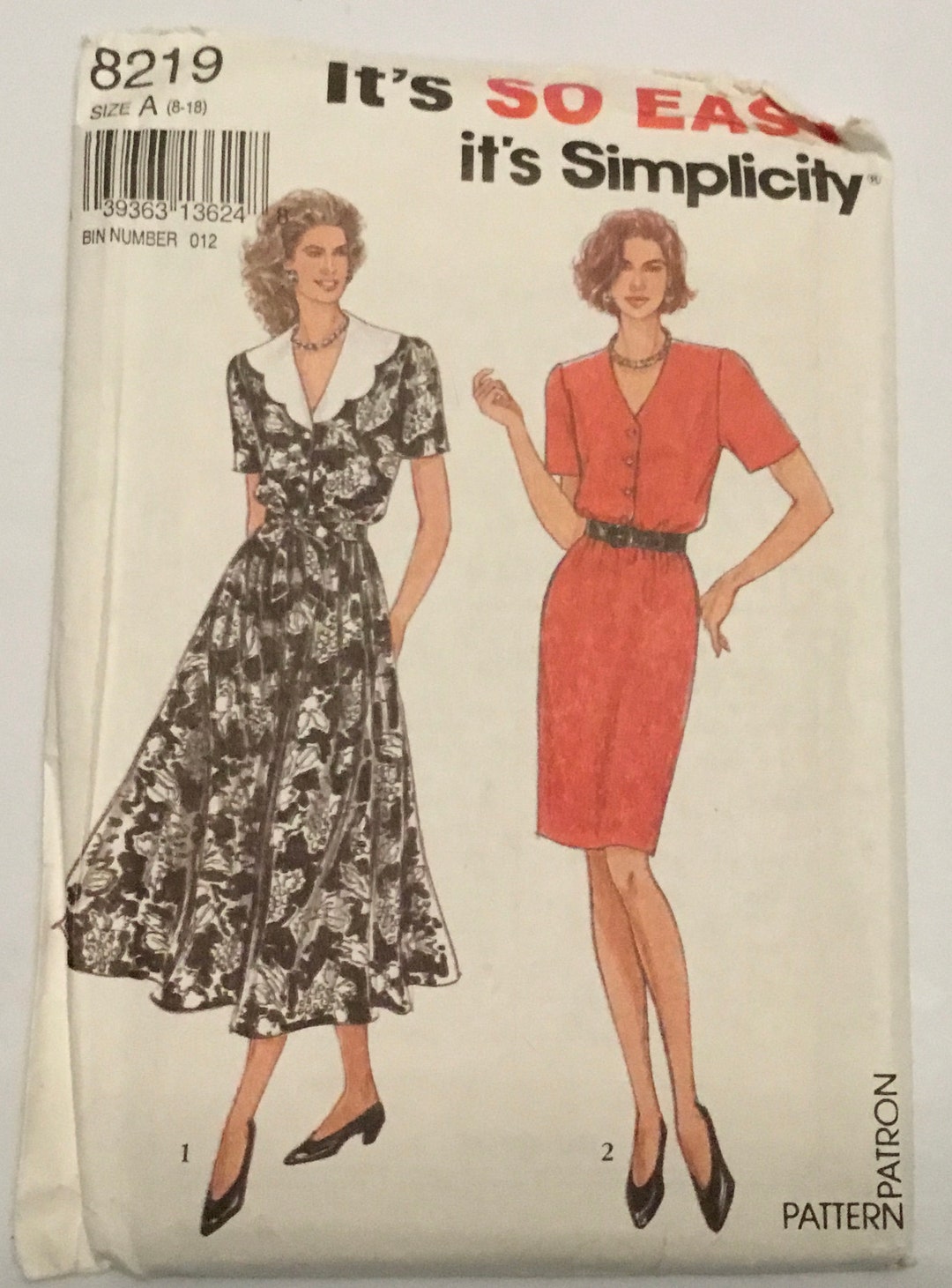 Simplicity Ladies Dress Uncut Pattern 8219 Size A 8-18 - Etsy