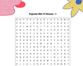 80s Word Search - Etsy