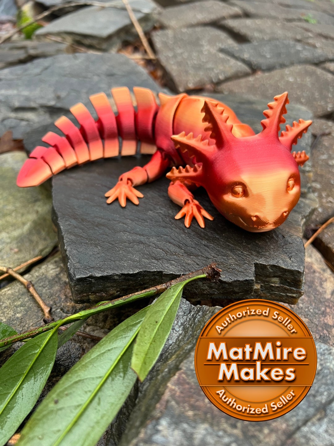 3D Printed Articulated Axolotl-designed by Matmire Makes(authorized ...