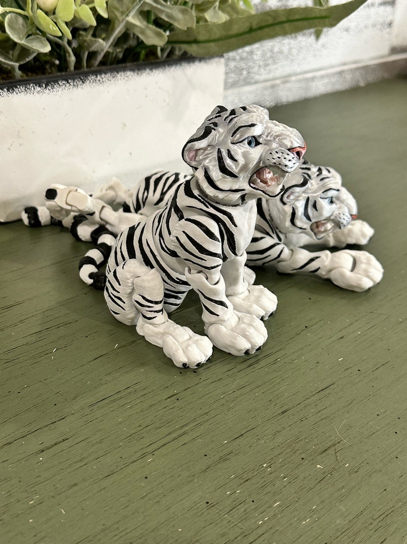 Articulated White Tiger Designed by Matmire Makes authorized Seller - Etsy