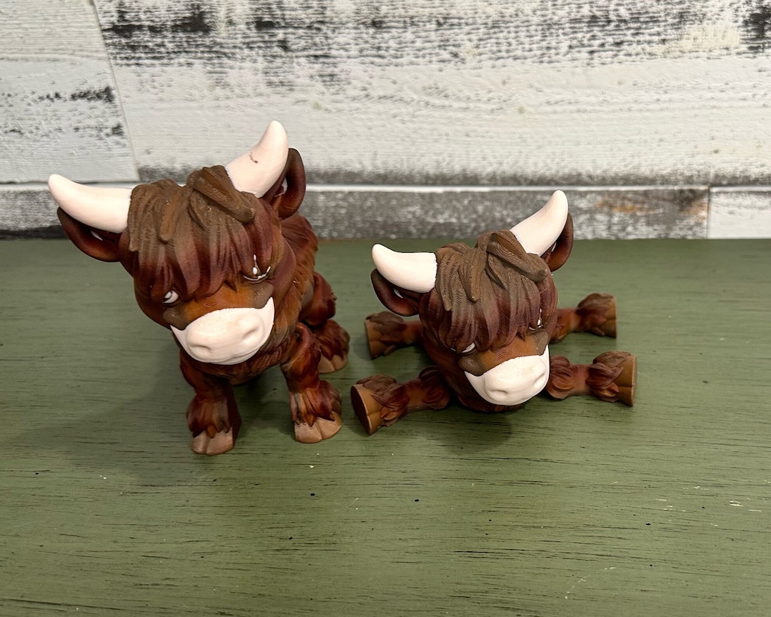 3D Printed Articulated Highland Cow Designed by Toonz Factory ...