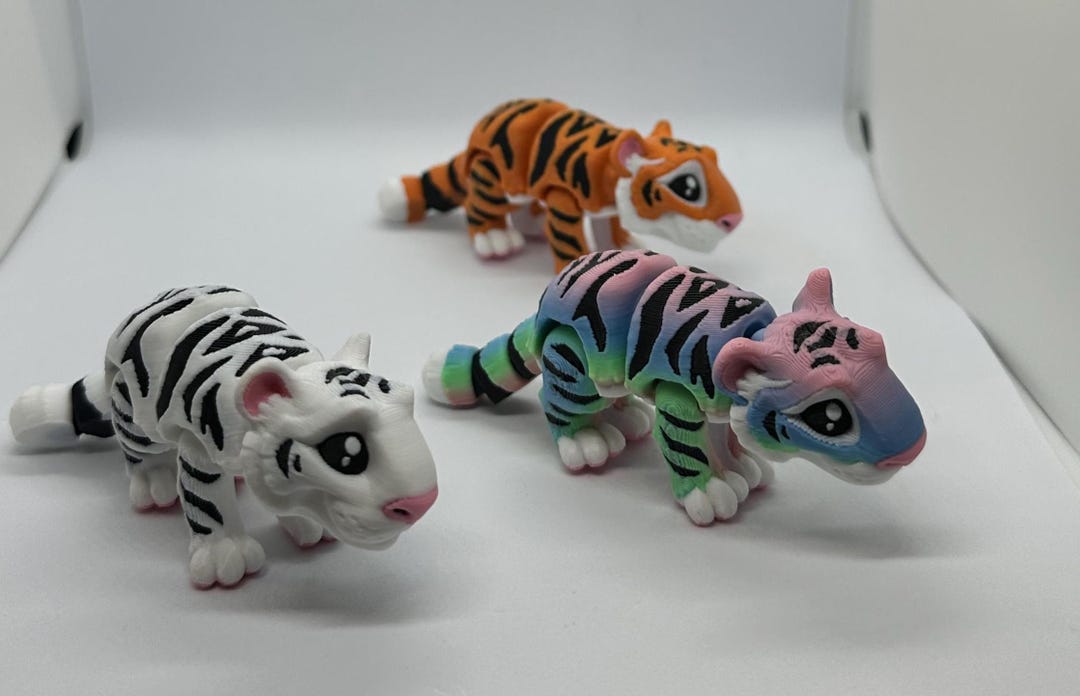 3D Printed Mini Articulated Tiger- Designed by Matmiremakes (authorized ...