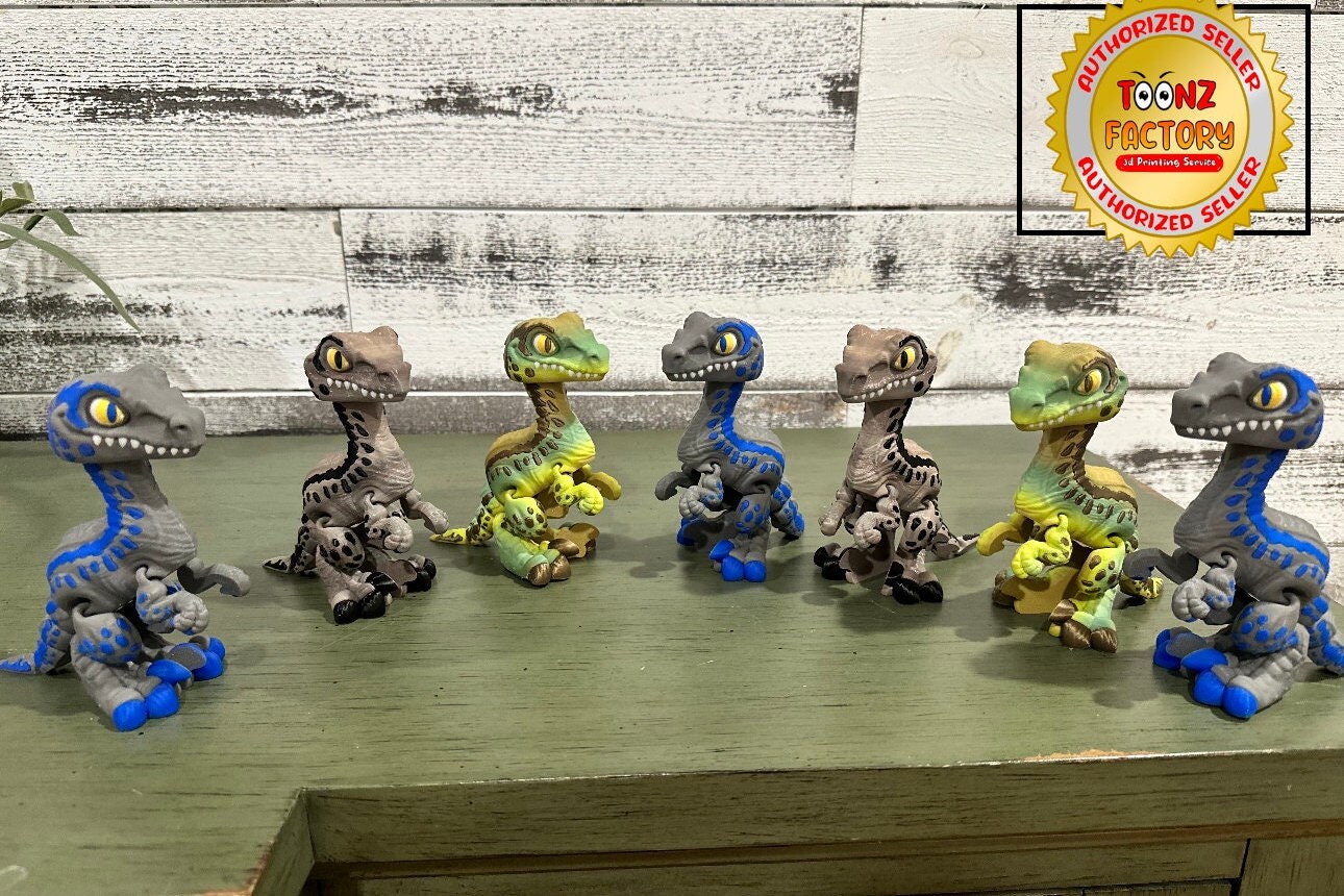 Articulated 3D Printed Velociraptor Designed by Toonz Factory - Etsy