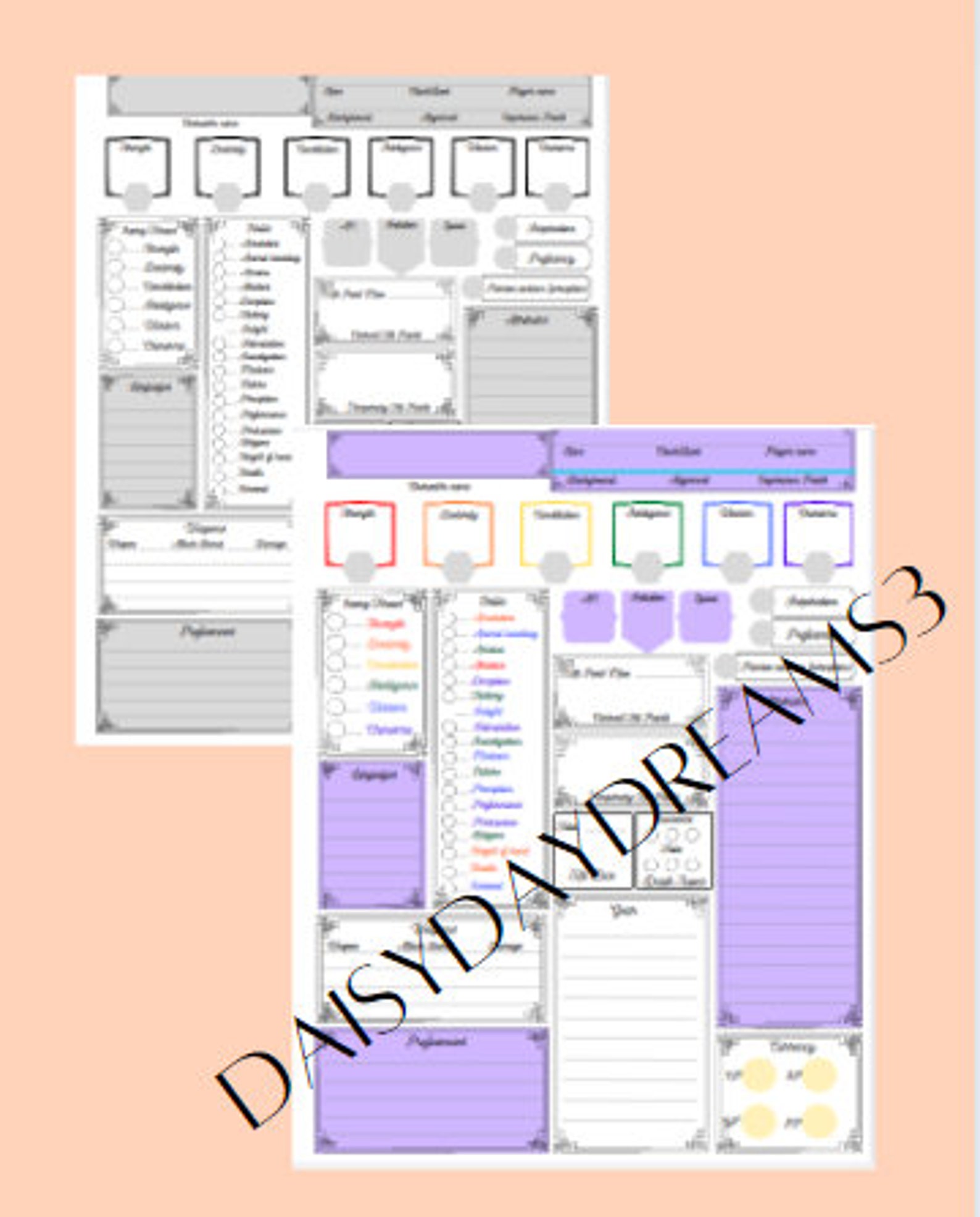 Dungeons and Dragons Character Sheets 5e Backstory Sheets - Etsy