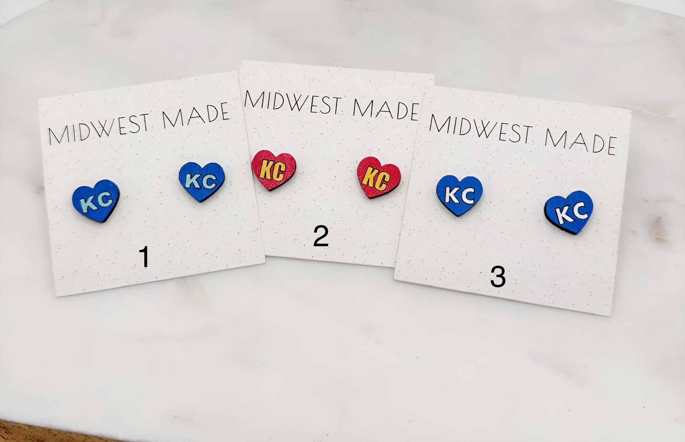 KC Heart Earrings. Kansas City Sport Teams Earrings. Chiefs Royals KC ...