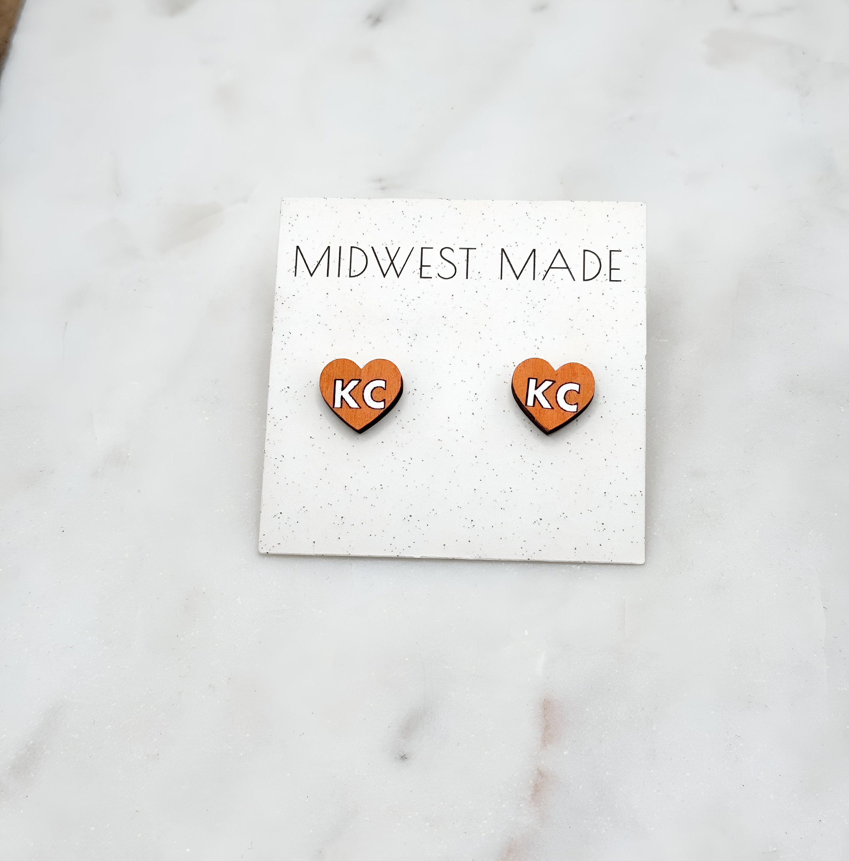 KC Heart Earrings. Kansas City Sport Teams Earrings. Chiefs Royals KC ...